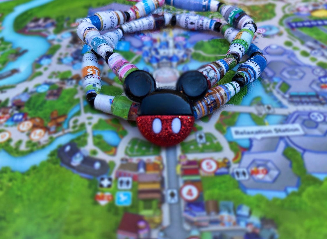 Mickey with Sparkle Pants Disney Map Bracelet | Mary's Magical Maps