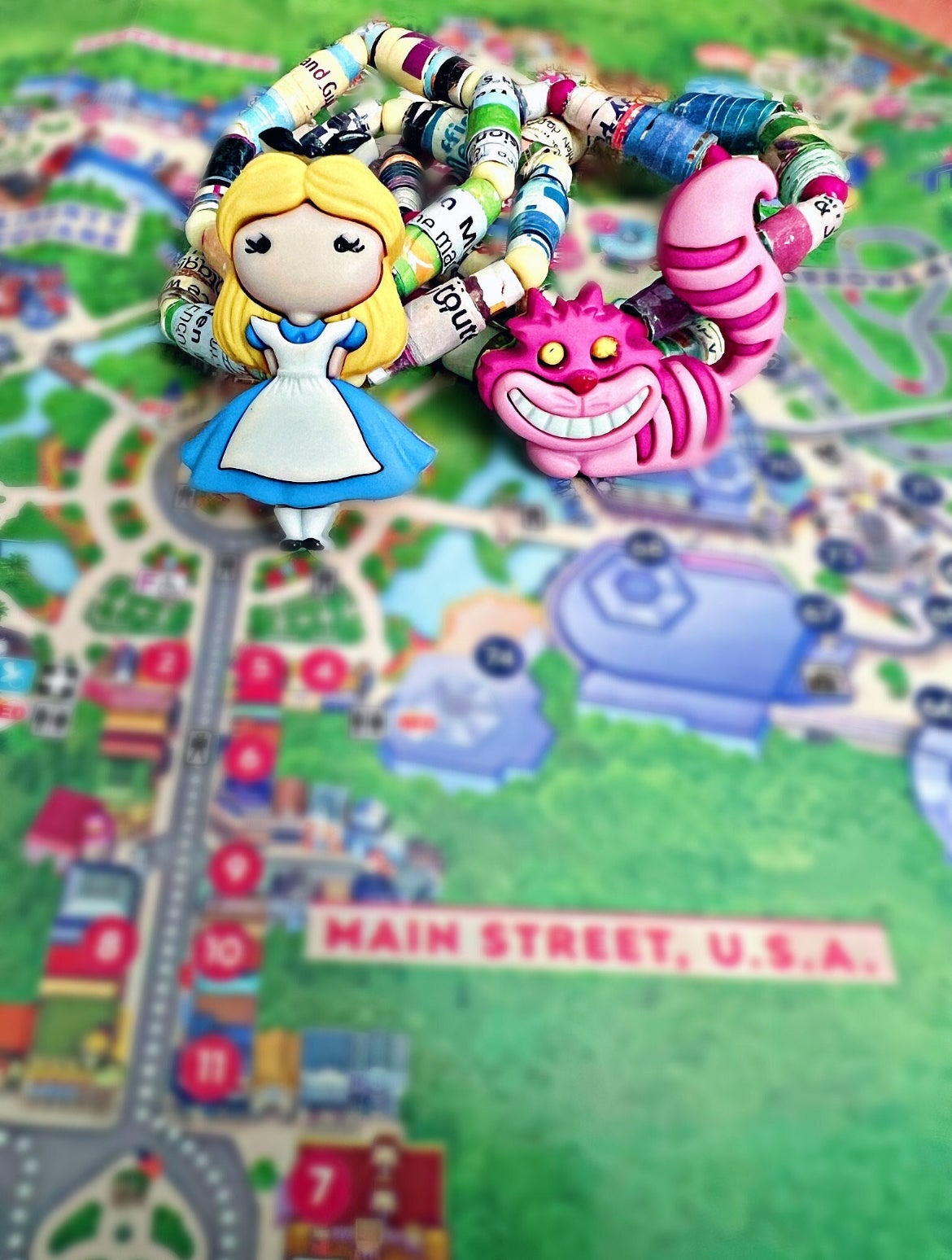 Alice in wonderland Disney Map Bracelets - Cheshire Cat | Mary's ...