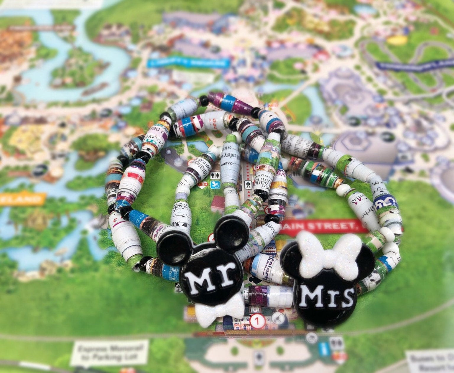 Mr & Mrs Disney Map Bracelets | Mary's Magical Maps