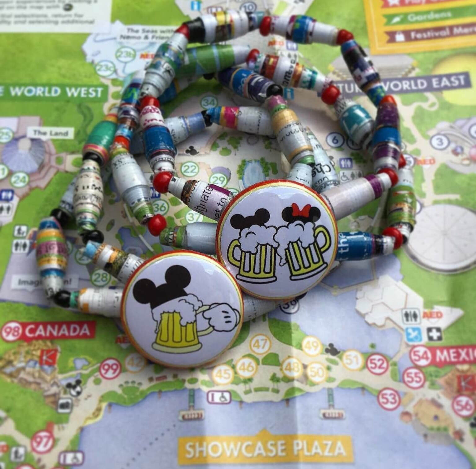 Beer Mickey & Minnie Disney Map Bracelets | Mary's Magical Maps